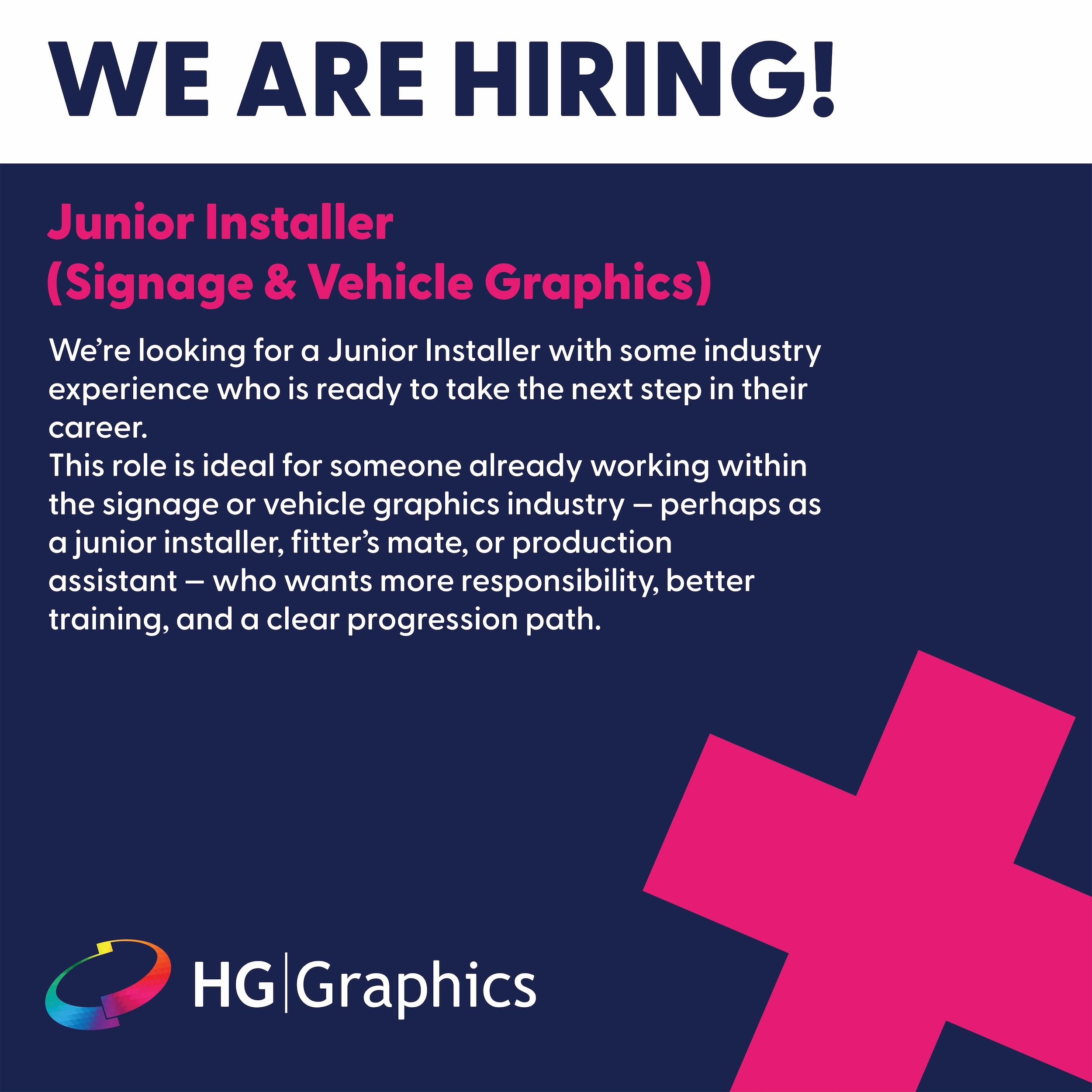 Junior Installer – Signage & Vehicle Graphics | HG Graphics